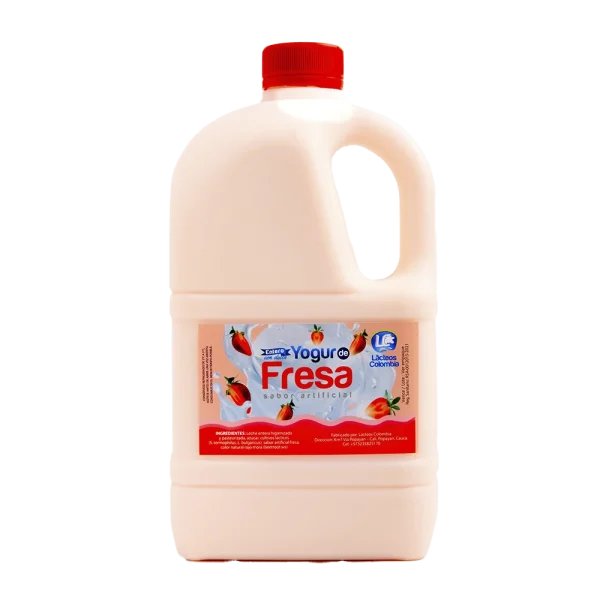 Yogurt Natural de Fresa 2 Litros - Lácteos Colombia